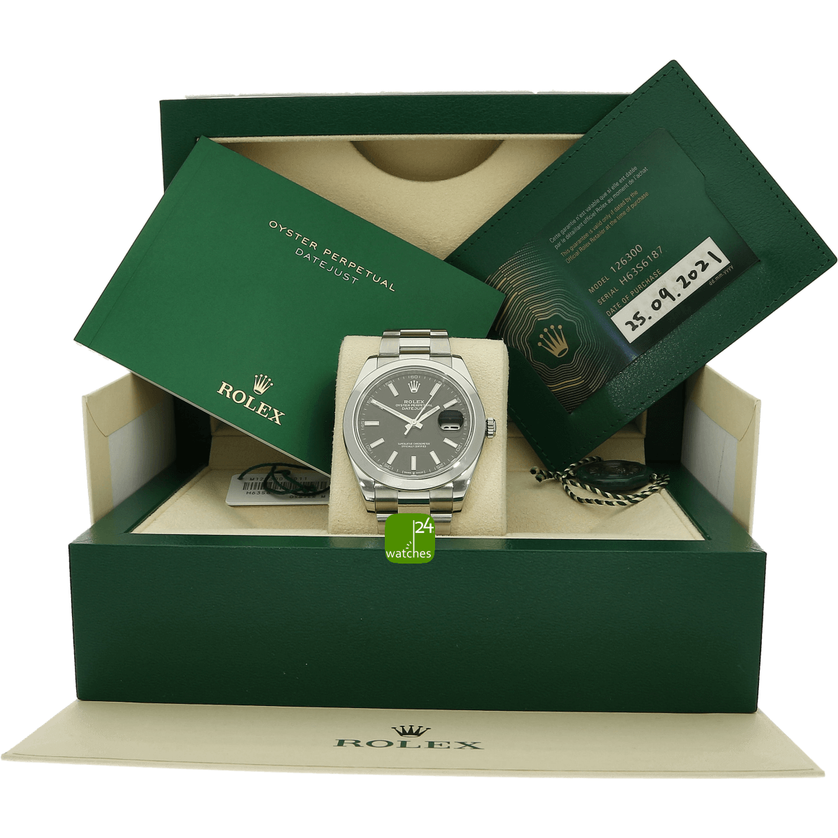 Rolex Datejust 41 mm 2021 full set 126300 schwarz – watches24.com