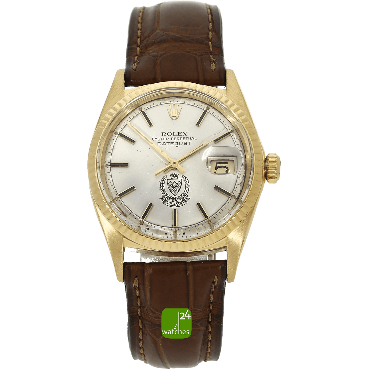 Rolex DateJust 1601 Gold Bahrain Defense Force Dial – watches24.com