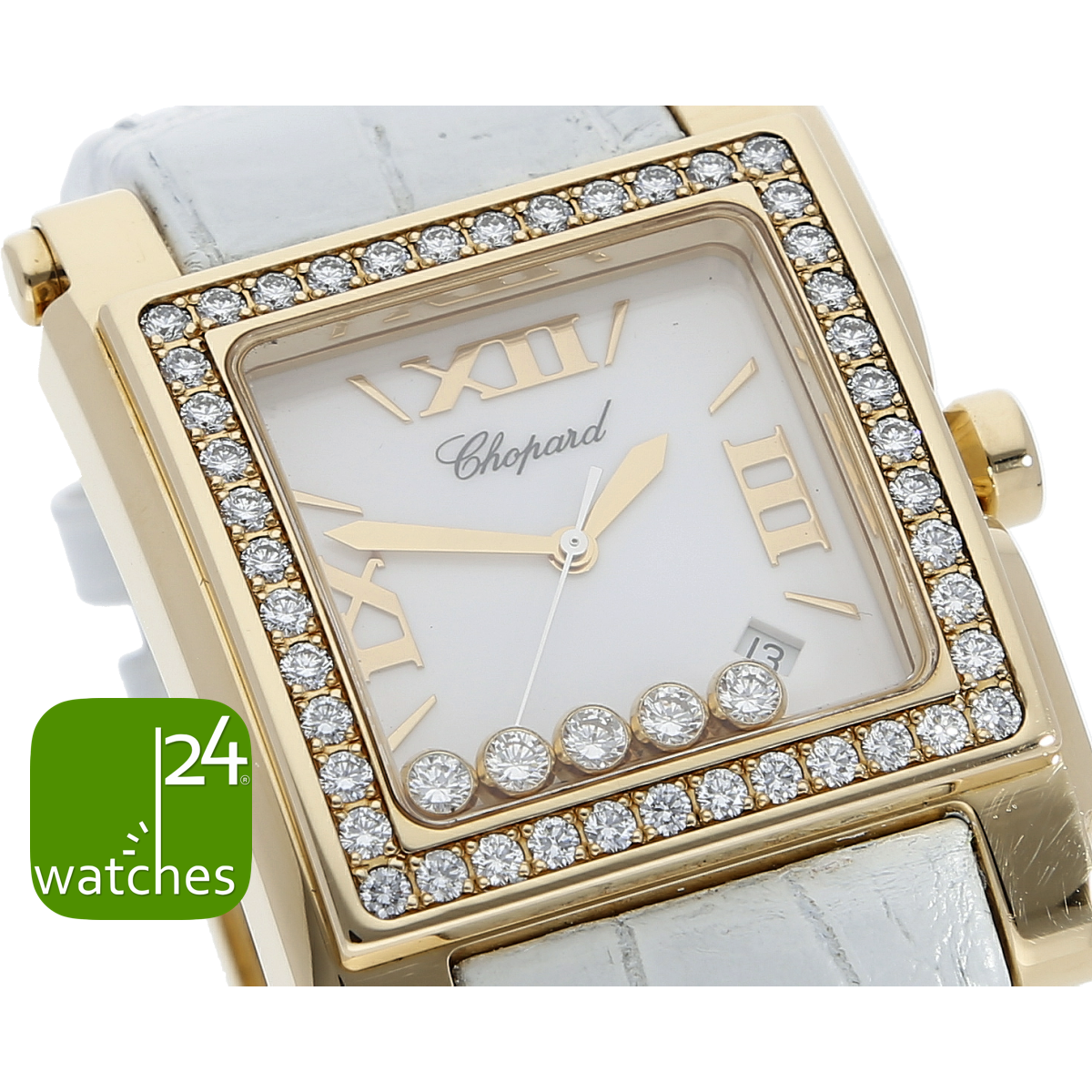 CHOPARD Happy Sport Square XL 750 Gold mit Brillanten besetzt ...